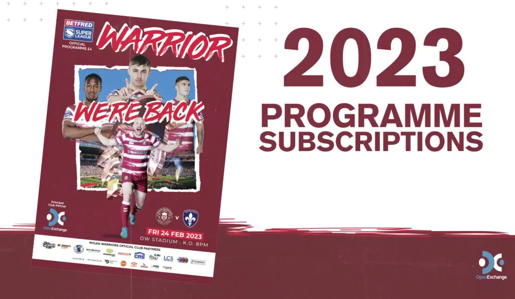 2023 Programme subscriptions - Wigan Warriors