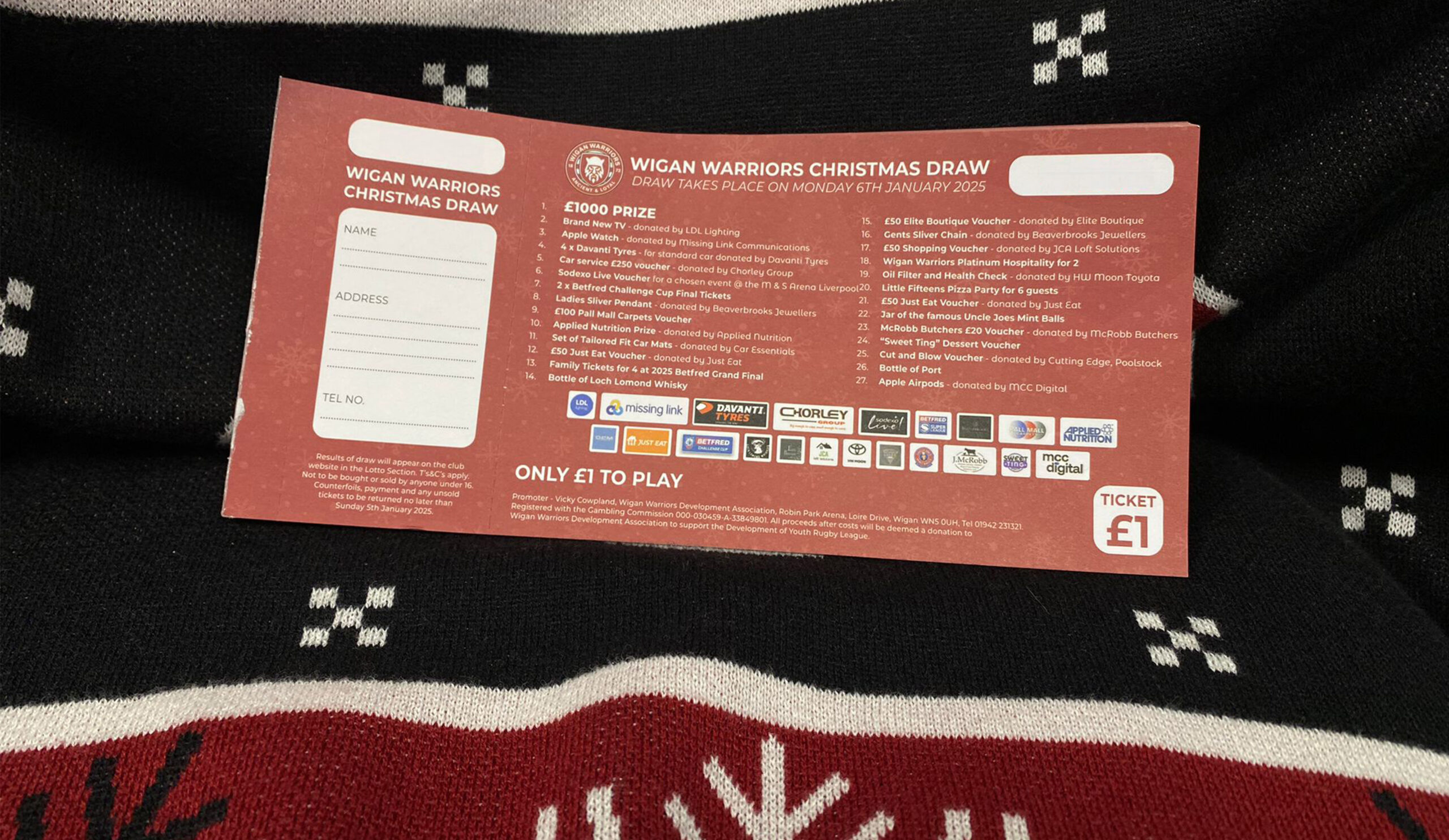 Christmas Draw Results - Wigan Warriors